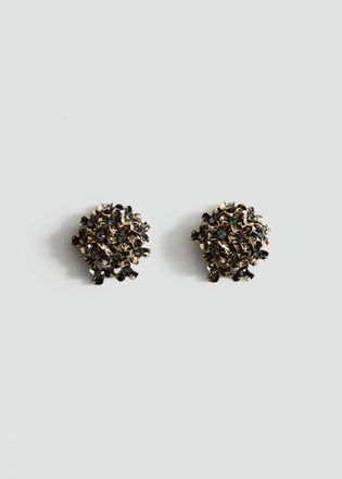 Mango Boucles doreilles fleurs perles gris - Femme - Taille unique - MANGO