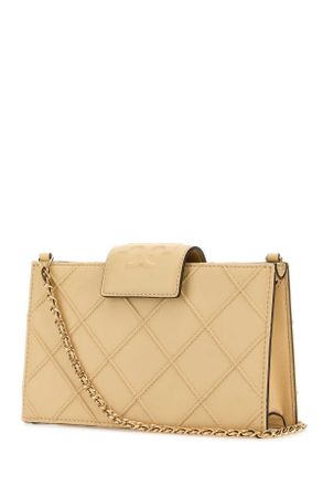 Tory Burch Womens Beige Leather Fleming Crossbody Bag Vanillasoftserve Borse A Tracolla