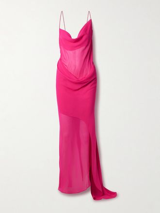 CHRISTOPHER ESBER Robe Aus Seiden-georgette Mit Raffungen - Pink