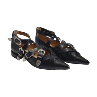 Toga Archives Womens Flat Black Calfskin