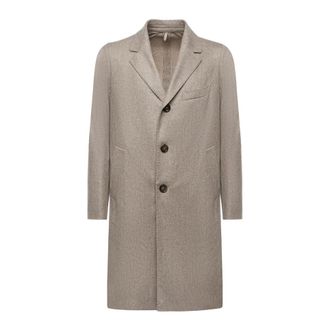 Santaniello Homme, Manteaux, Beige, Taille: 2XL Manteau crois&eacute; en m&eacute;lange de laine