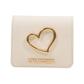 Love Moschino Femme, Accessoires, Beige, Taille: ONE Size Portefeuille en poly&eacute;thyl&egrave;ne avec plusieurs compartiments