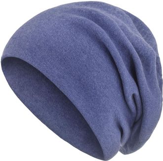 style3 Warme Herbst Winter Slouch Beanie XXL aus atmungsaktivem, feinem und leichten Jersey Unisex M&uuml;tze Winterm&uuml;tze One Size, Farbe:Jeansblau