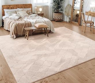 Paco Home Tapis Salon Chambre Adulte Poils Ras Motif Scandinave Motif Boho Motif Geometrique, Dimension:240x340 cm, Couleur:Beige 2
