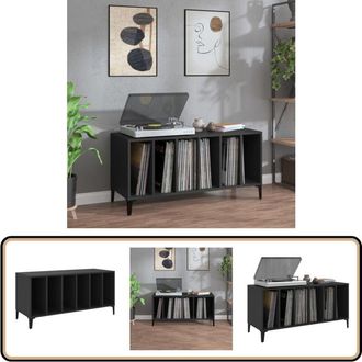 vidaXL Plattenschrank Schwarz 100x38x48 cm Holzwerkstoff - Plattensammlung - Vinylregal - HiFi Möbel - Holzschreibtisch - Sideboard