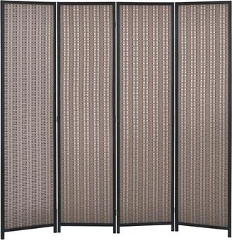 HOMCOM Paravent Interieur en Bois 4 Panneaux 180 x 180 cm s&eacute;parateur de pi&egrave;ce Pliable cloison de s&eacute;paration pour Salon Chambre &agrave; Coucher Maison, Marron