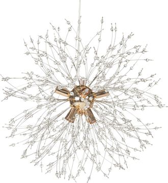 Beliani Hängeleuchte Metall gold/transparent 8-flammig Kristall-Optik Löwenzahn Torola