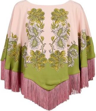 La DoubleJ Mini poncho imprim&eacute; &agrave; franges