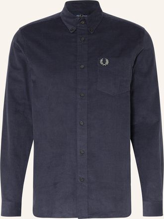 Fred Perry Cordhemd Regular Fit blau