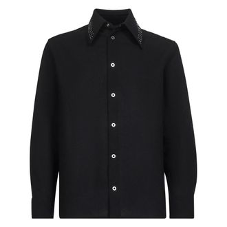 Jil Sander Schwarzes Wollhemd mit Metallnieten - - Shirts - Herren - Schwarzk - M