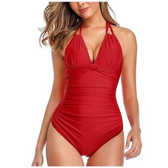 Generic Maillot de bain pour femme athl&eacute;tique &agrave; s&eacute;chage rapide Monokini Plage Basique Contr&ocirc;le du ventre Imprim&eacute; Maillots de bain Vintage Summer Ladies Beachw