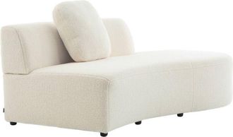 Sweeek Sweeek - Canap&eacute; virgule organique droite 2-3 places bouclette blanche l 171 x p 93 x h 68cm - Wave
