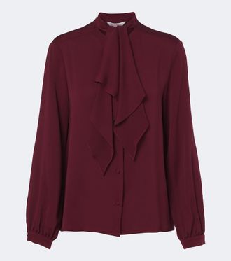Max Mara Blouse en soie &agrave; col lavalli&egrave;re