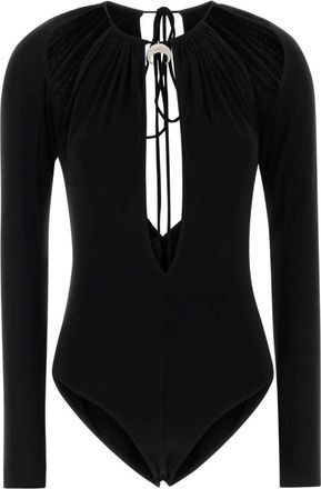 Marine Serre Femme, Tops, Noir, Taille: 38 FR Crescent Moon Embellished Bodysuit