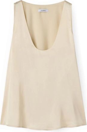 Motivi Femme, Tops, Blanc, Taille: 34 FR Top satin&eacute; &agrave; larges &eacute;paules