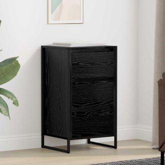 vidaXL vidaXL Buffet Ch&ecirc;ne noir 42 x 36 x 75.5 cm Bois ding&eacute;nierie