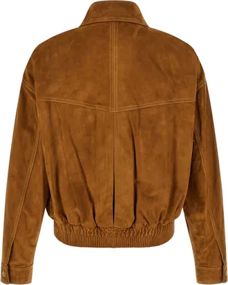 Versace Suede Blouson Jacket - brown