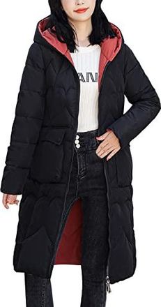 Generic Vestes pour femmes 2026 - Style d&eacute;contract&eacute; - Solide - Avec poche &agrave; capuche - Fermeture &eacute;clair - Manches longues, Noir, 3XL