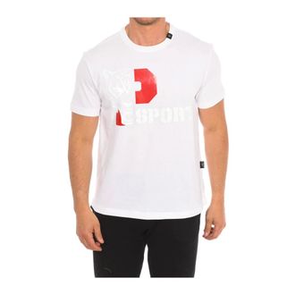 Plein Sport Homme, Tops, Blanc, Taille: 2XL T-shirt à Manches Courtes avec Impression de Marque