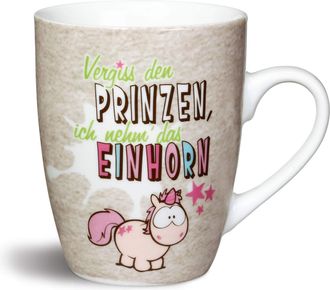 Nici Nici 40012 Fancy Mugs Tasse Vergiss den Prinzen, Ich Nehm´Das Einhorn, Porzellan, Pink, 10.5 x 12 x 8.5 cm