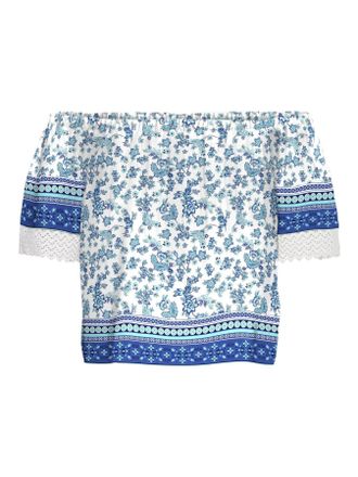 Vero Moda Vero Moda Womens VMMILAN SS Short Top, Dazzling Blue/AOP:Mira, XS
