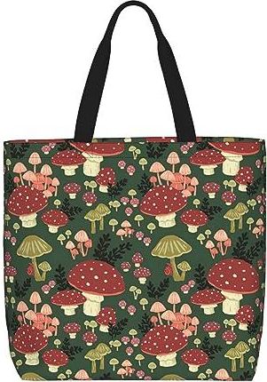 Generic Art Des Champignons Lumineux Sac Fourre-Tout D&eacute;contract&eacute; Tote Bag R&eacute;utilisable Sac A Main Femmes Pour Gym Travail Shopping