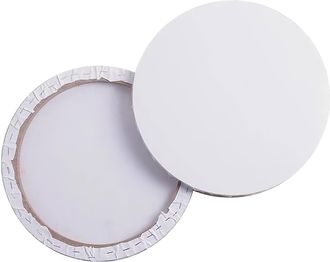 TOPBATHY Runder Keilrahmen aus Baumwolle Vorgespannte Wei&szlig;e Leinwand f&uuml;r &Ouml;lgem&auml;lde und Acryl Dicker Malrahmen f&uuml;r DIY Kunst und Malerei f&uuml;r K&uuml;nstler und Kreati