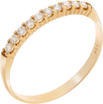 Orphelia Damen-Ring 750 Gelbgold Diamant (0.2 ct) transparent Rundschliff Gr. 55 (17.5) - RD-3007/55