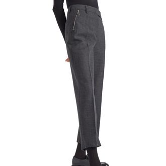 Prada Womens Gray Virgin Wool Pants