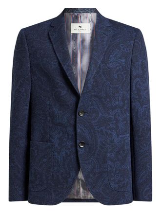 Etro Sakko mit Paisleymuster - Blau