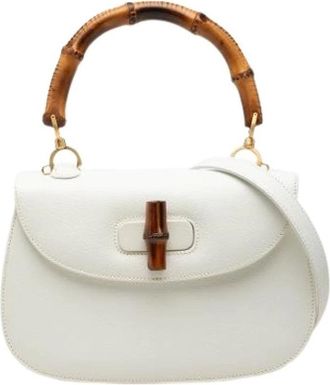 Gucci Sac bandouli&egrave;re Pre-owned en bambou - Femme - Pre-owned - Blanc - Taille: ONE Size