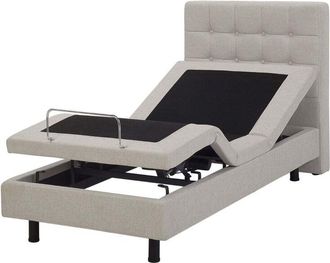 Beliani Bett verstellbar Stoff DUKE 80 x 200 cm Beige