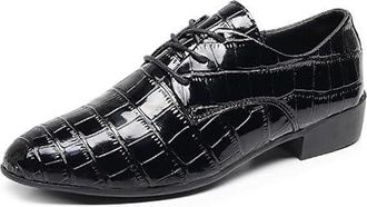 Generic Chaussures Oxford habillées for Hommes, à Lacets, Bout Pointu, en Cuir PU écossais, Chaussures Derby Basses, antidérapantes, Talon carré, Classiques(N