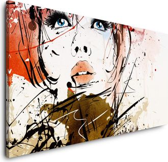 Paul Sinus Art Abstraktes Gemälde 120x 60cm Panorama Leinwand Bild XXL Format Wandbilder Wohnzimmer Wohnung Deko Kunstdrucke