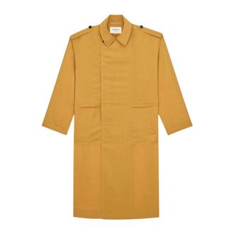 Saint Laurent Lange Knopfleiste mit Taschen - - Coats - Herren - Gelb - M