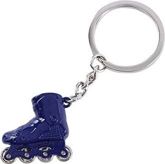 Generic Porte-cl&eacute;s en alliage de zinc avec pendentif chaussure &agrave; roulettes, porte-cl&eacute;s de voiture, cadeau de f&ecirc;te, bleu, taille unique