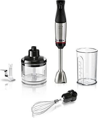 Bosch Stabmixer ErgoMaster Serie 6 MSM6M623, 10 Jahre Motorgarantie, Edelstahl-Klingen, verschleißfreie Keramik-Kupplung, Luftkühlung, Zerkleinerer, Kartoff