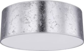 Globo Lighting Deckenlampe mit Bluetooth Lautsprecher 40 cm Schlafzimmerlampe silber Deckenlampe Wohnzimmer, Blattsilber Design, 3x E27, H 17,5 cm