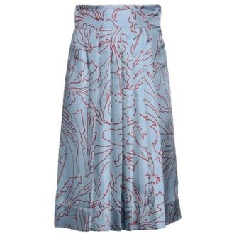 Ferragamo Jupe en twill de soie imprim&eacute; - Femme - Jupes - Bleu - Taille: 38 FR