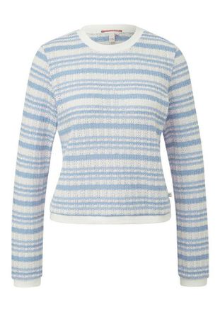 QS by s.Oliver Langarmshirt T-Shirt Longsleeve mit Ajourmuster