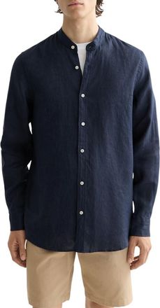 Scotch & Soda Core - Linen Shirt Ls Stand Up Collar