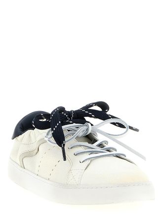 Miu Miu Hammered Calfskin Sneakers - White