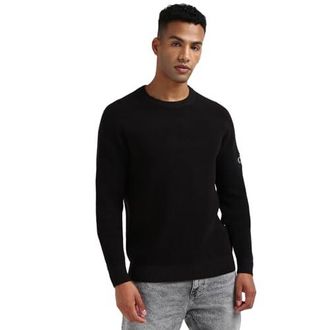 Calvin Klein Jeans Homme BADGE EASY SWEATER J30J323989, Black (CK Black), S