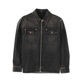 Versace Homme, Vestes, Noir, Taille: 2XL Denim Vestes