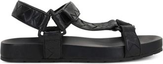 Bottega Veneta Homme, Chaussures, Noir, Taille: 44 EU Intrecciato Sport Sandales