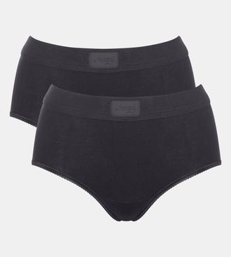 sloggi Maxislip SLOGGI Double Comfort T, Damen, Gr. 42, schwarz, Single Jersey, Obermaterial: 95% Baumwolle, 5% Elasthan, unifarben, k&ouml;rpernah, Unterhosen, e