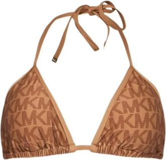 Michael Kors Femme, Maillots de bain, Brun, Taille: 38 FR Signature Logo Triangle Bikini Top