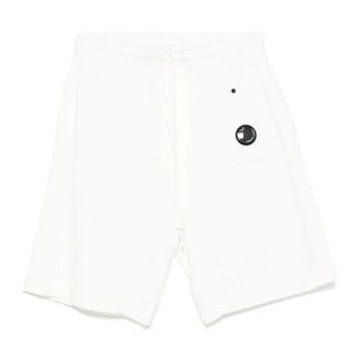 C.P. Company C.p. Company, Homme, Shorts, Blanc, Taille: S Short Blanc en Molleton avec Poche &agrave; Lentille