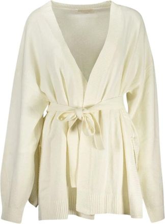 Guess Femme, Pulls, Blanc, Taille: 38 FR Long Sleeve V-neck Cardigan