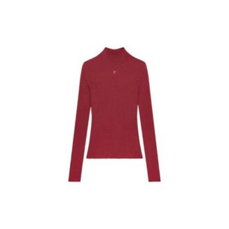 Courr&egrave;ges Femme, Pulls, Rouge, Taille: 40 FR Coqueline Luxe Turtleneck